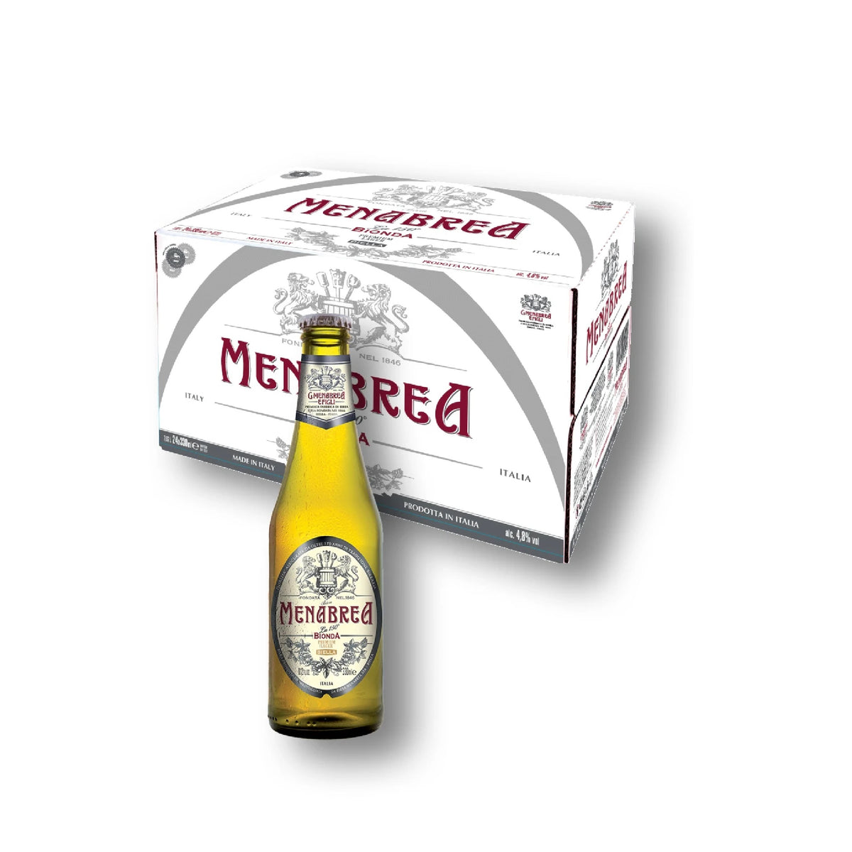 BIRRA MENABREA PREMIUM LAGER 330ML X 24 BOTTLES – MongWines
